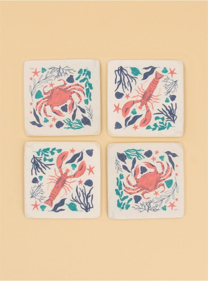 Crab & Lobster Design Resin Coasters – Home Made Beautiful
